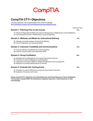 CompTIA CTT+ Overview | PDF