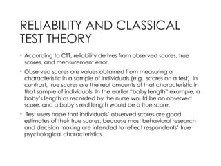 CTT, Reliability, IRT, Factor Analysis.pptx