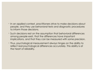CTT, Reliability, IRT, Factor Analysis.pptx