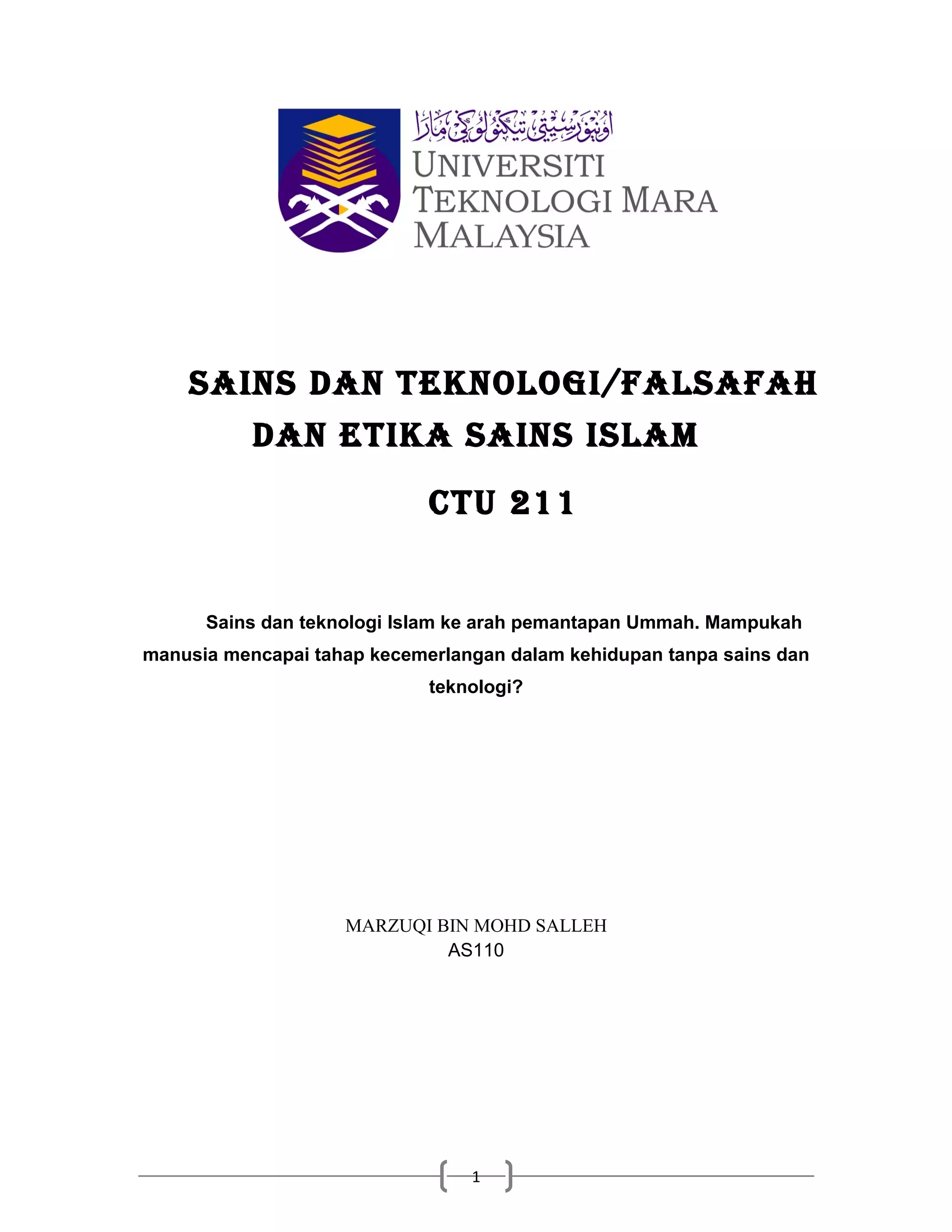 Sains dan teknologi Islm | DOC