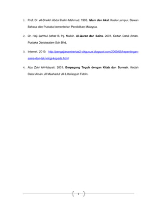 Sains dan teknologi Islm | DOC