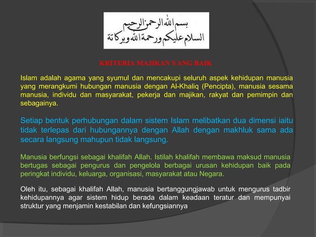 Ctu 263.KRITERIA MAJIKAN YANG BAIK | PPT
