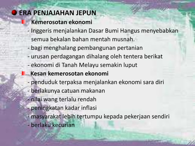 PERKEMBANGAN EKONOMI MALAYSIA SEBELUM DAN SELEPAS MERDEKA | PPTX