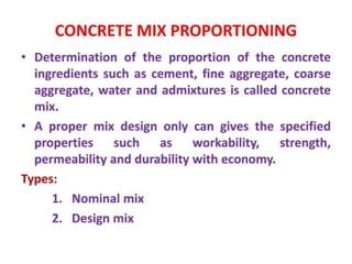 Concrete Making Materials, Chemical and Mineral Admixtures, Concreting ...
