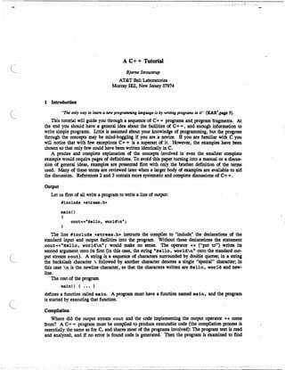 C++ tutorial by bjarne stroustrup | PDF | Programming Languages | Computing