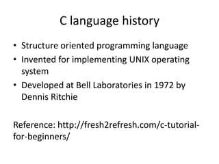 C programming tutorial for beginners | PPT
