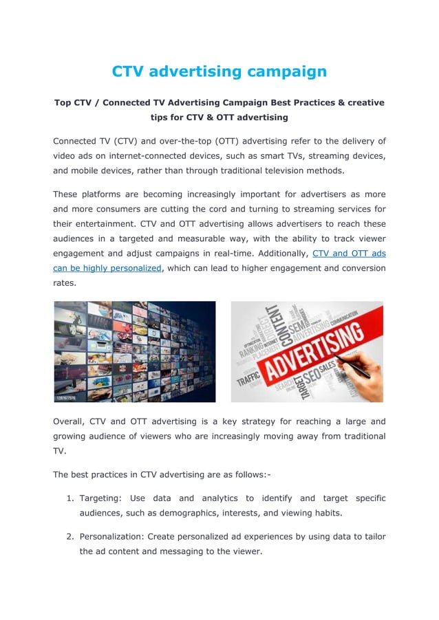 CTV advertising campaign | DOCX