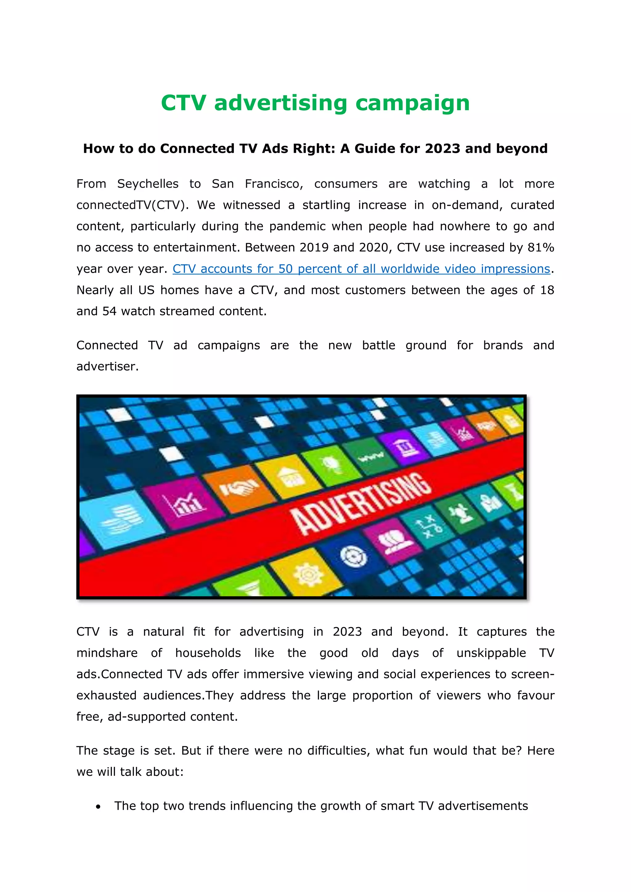 CTV advertising campaign | DOCX