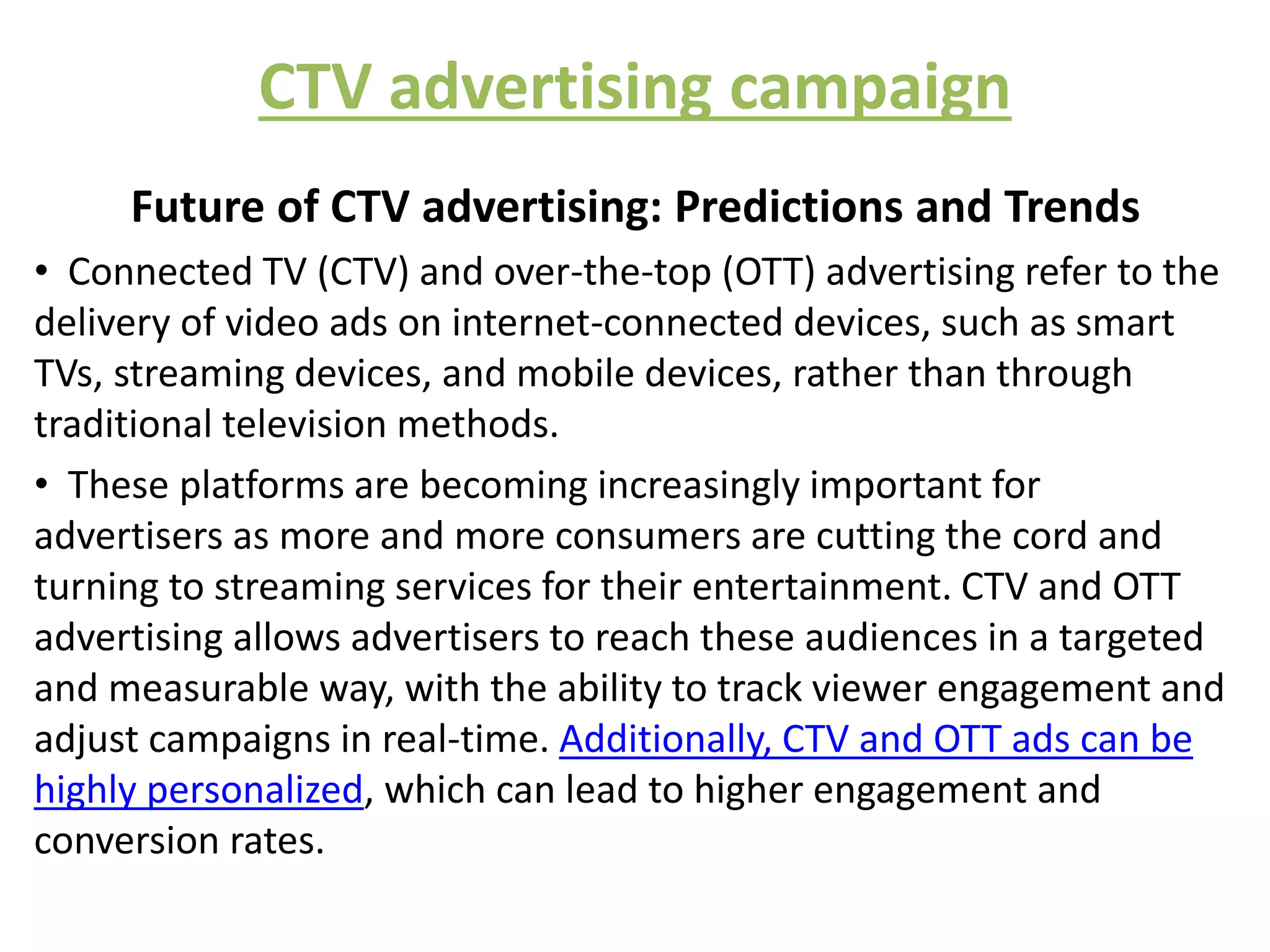 CTV advertising campaign | PPTX