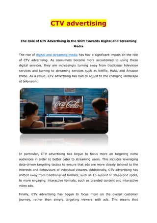 CTV advertising | DOCX | Television | Entertainment