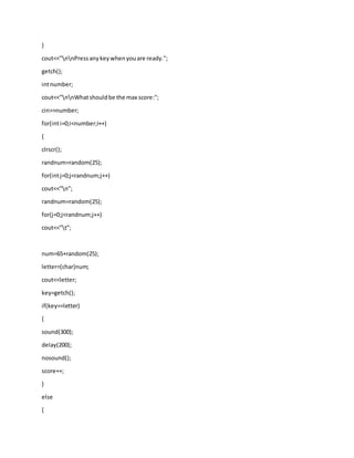 C++ typing tutor by debakar roy | PDF