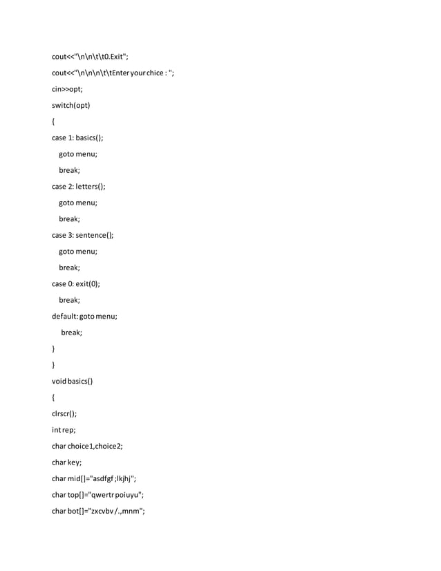 C++ typing tutor by debakar roy