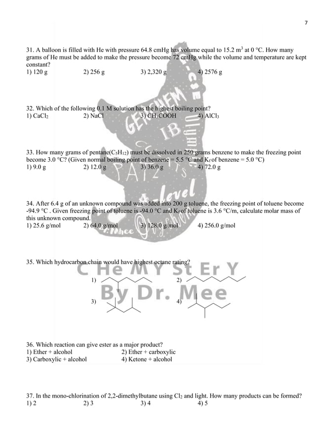 CU-ATS exam set 1.pdf | Chemistry | Science