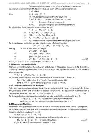 Multiplier Theory-Keynesian Approach-Lecture-3 | PDF