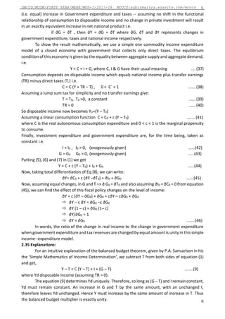 Multiplier Theory-Keynesian Approach-Lecture-3 | PDF