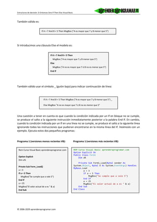 Cu00323 a estructuras decision si entonces if then else visual basic ...