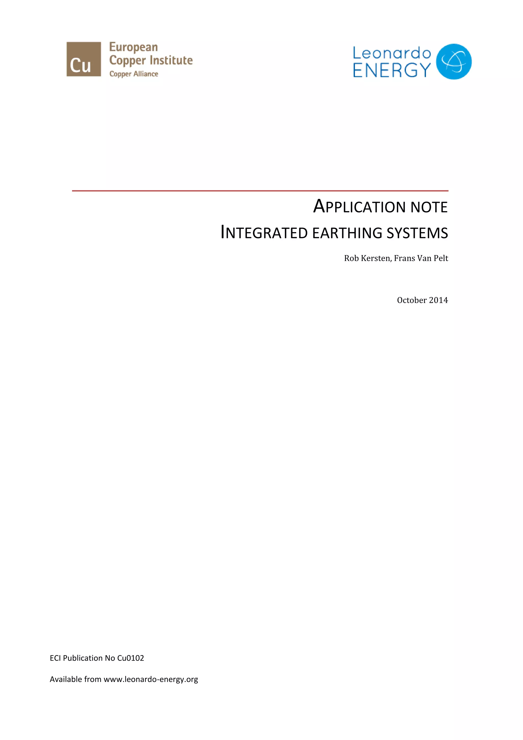 Integrated earthing systems | PDF