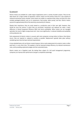 Electric motor asset management | PDF