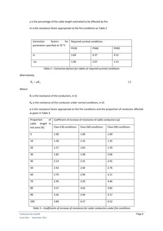 Fire Cable Sizing | PDF