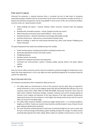 Fire safety cables - Selection and sizing of conductors supplying ...