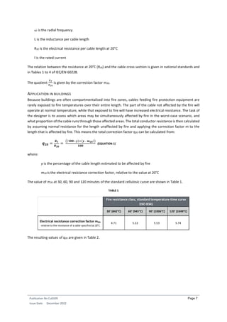 Fire-Resistant Cable Sizing of conductors supplying electrical ...