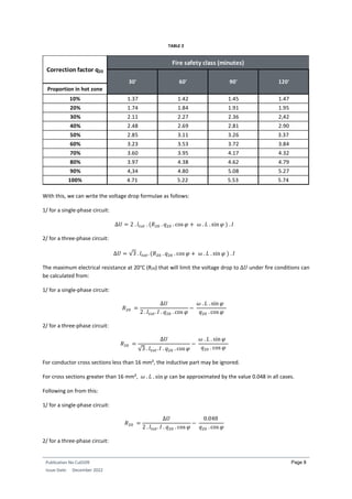 Fire-Resistant Cable Sizing of conductors supplying electrical ...