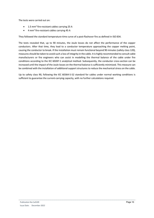 Fire-Resistant Cable Sizing of conductors supplying electrical ...
