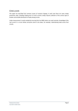 Nuisance Tripping - True RMS Measurements | PDF