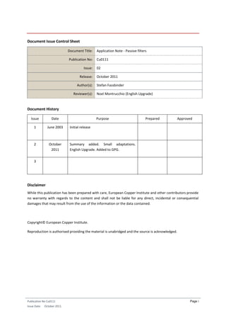 Application Note - Passive filters | PDF