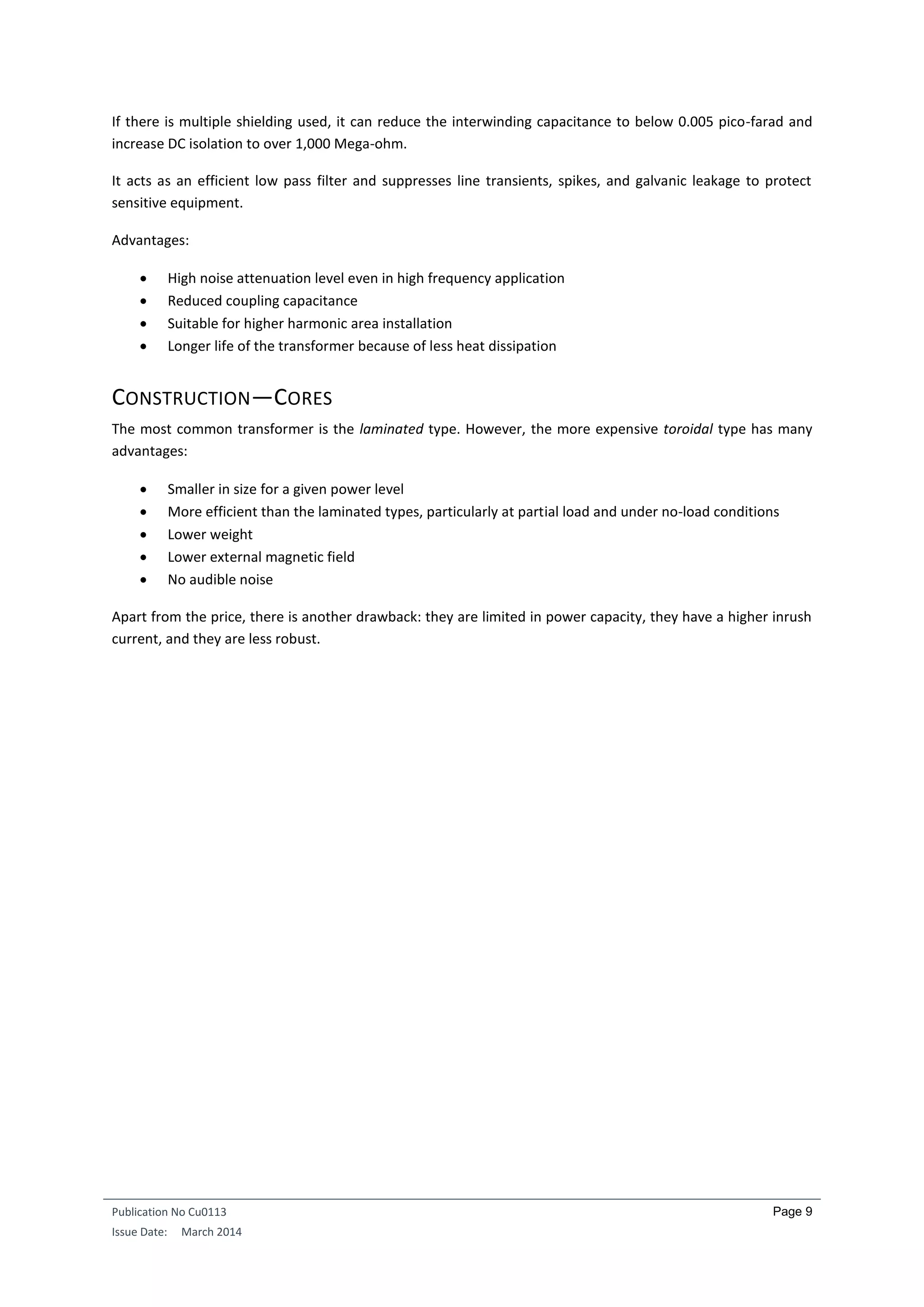 Isolation transformers | PDF