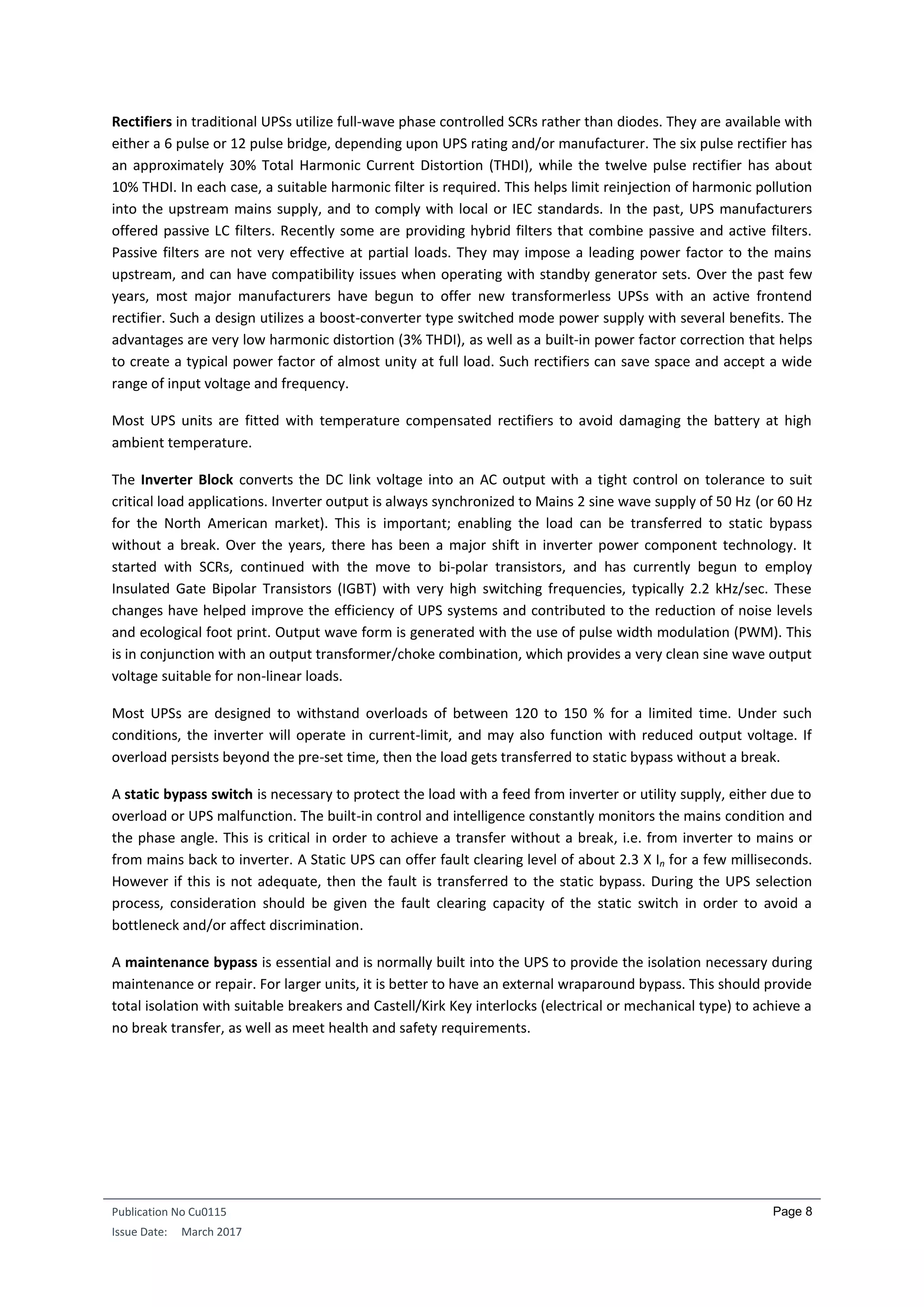 UPS power system design parameters | PDF