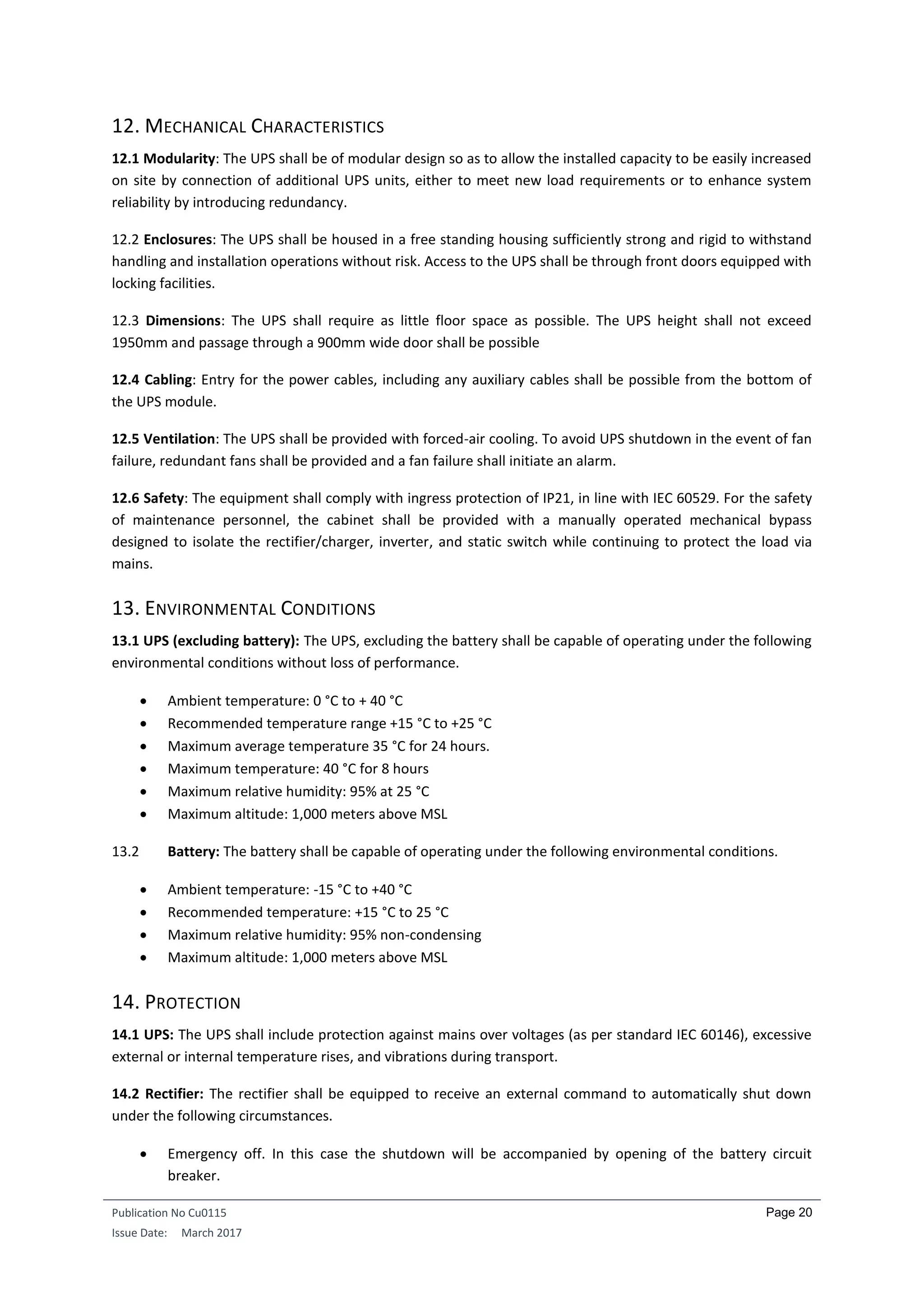 UPS power system design parameters | PDF