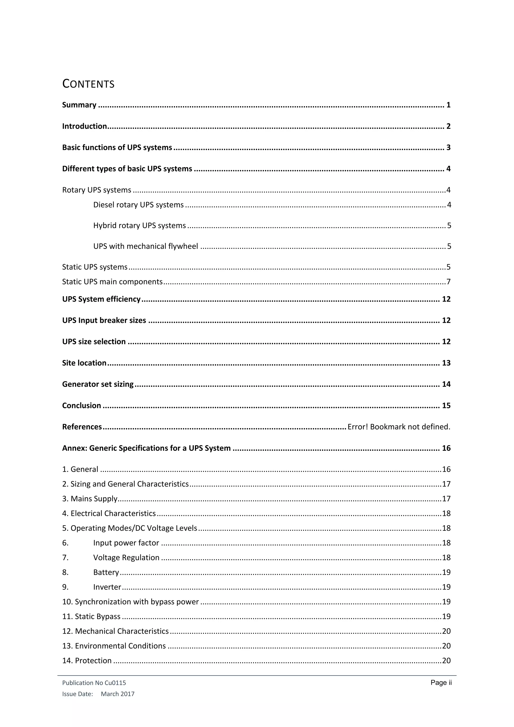 UPS power system design parameters | PDF