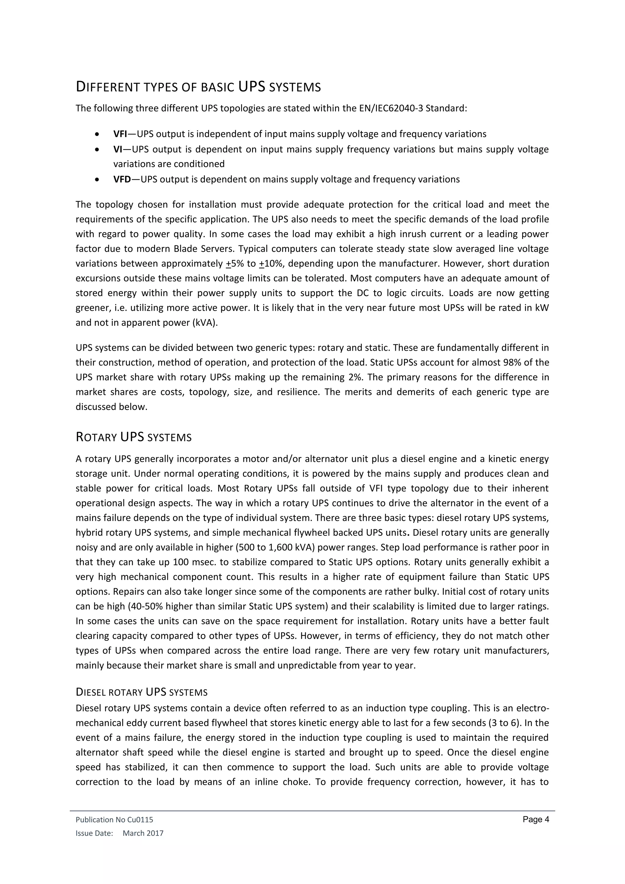 UPS power system design parameters | PDF