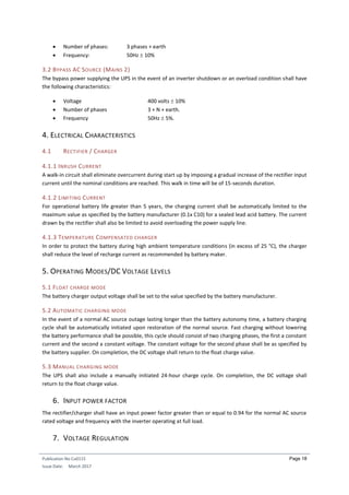 UPS power system design parameters | PDF