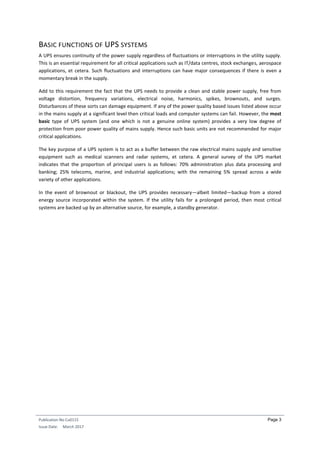UPS power system design parameters | PDF