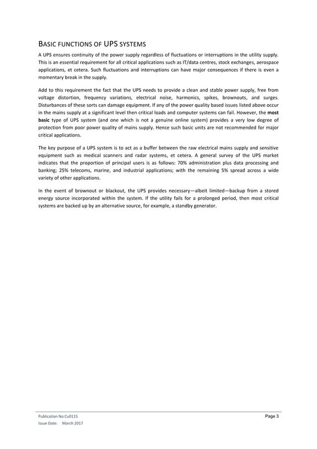 UPS power system design parameters | PDF