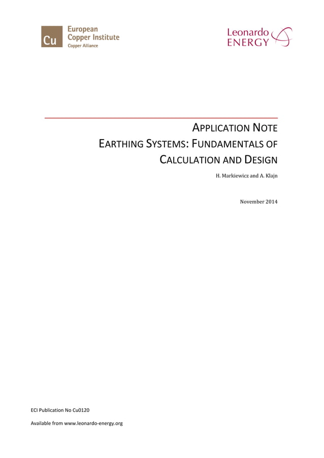 Earthing systems: fundamentals of calculation and design | PDF