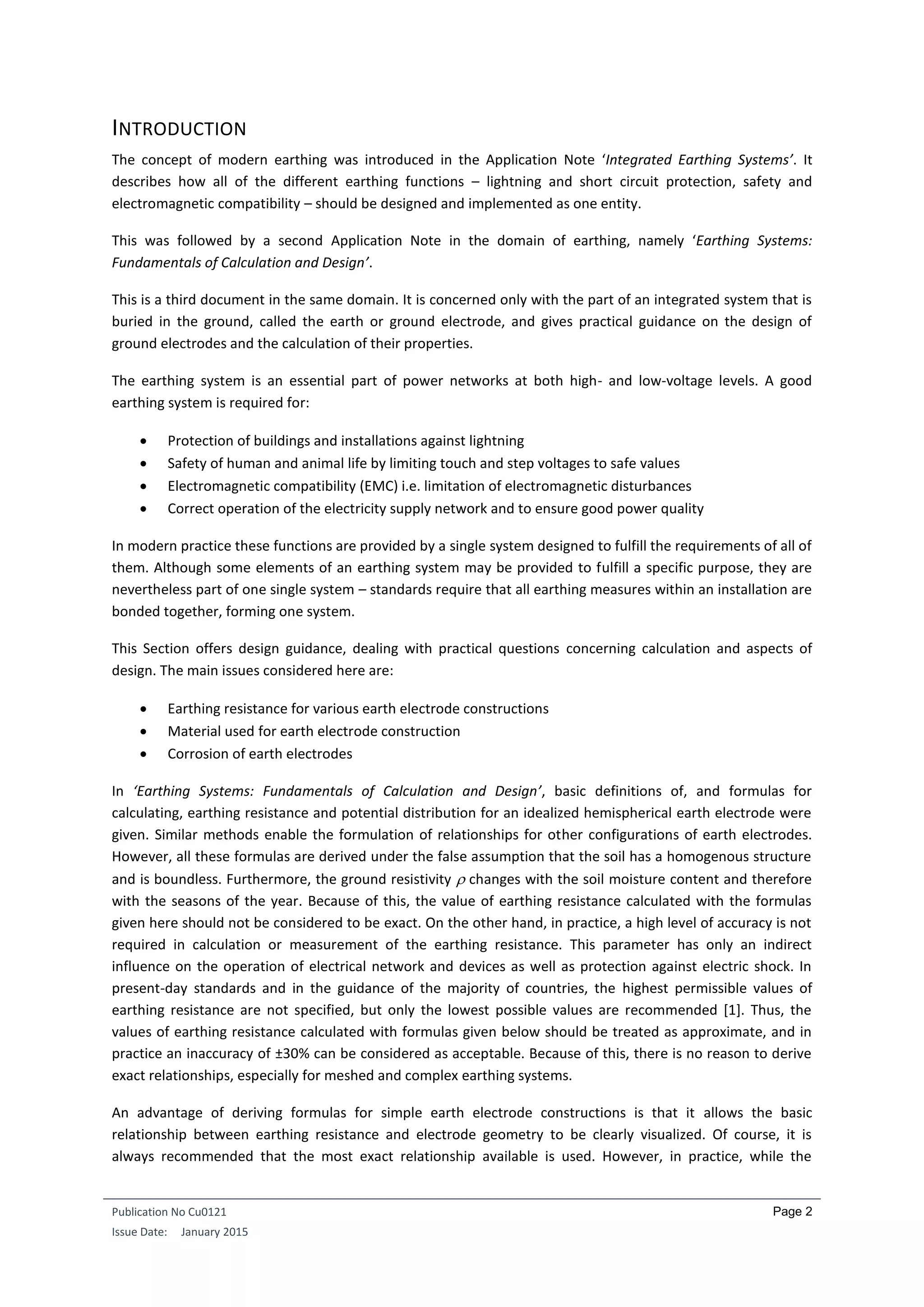 Earthing systems - Basic constructional aspects | PDF