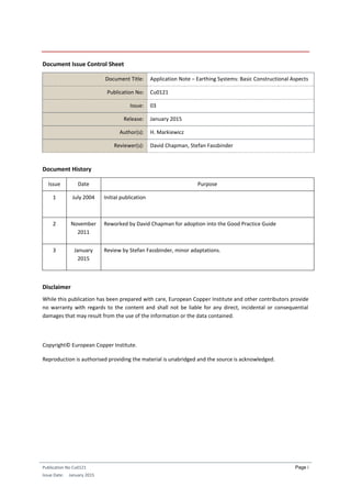 Earthing systems - Basic constructional aspects | PDF