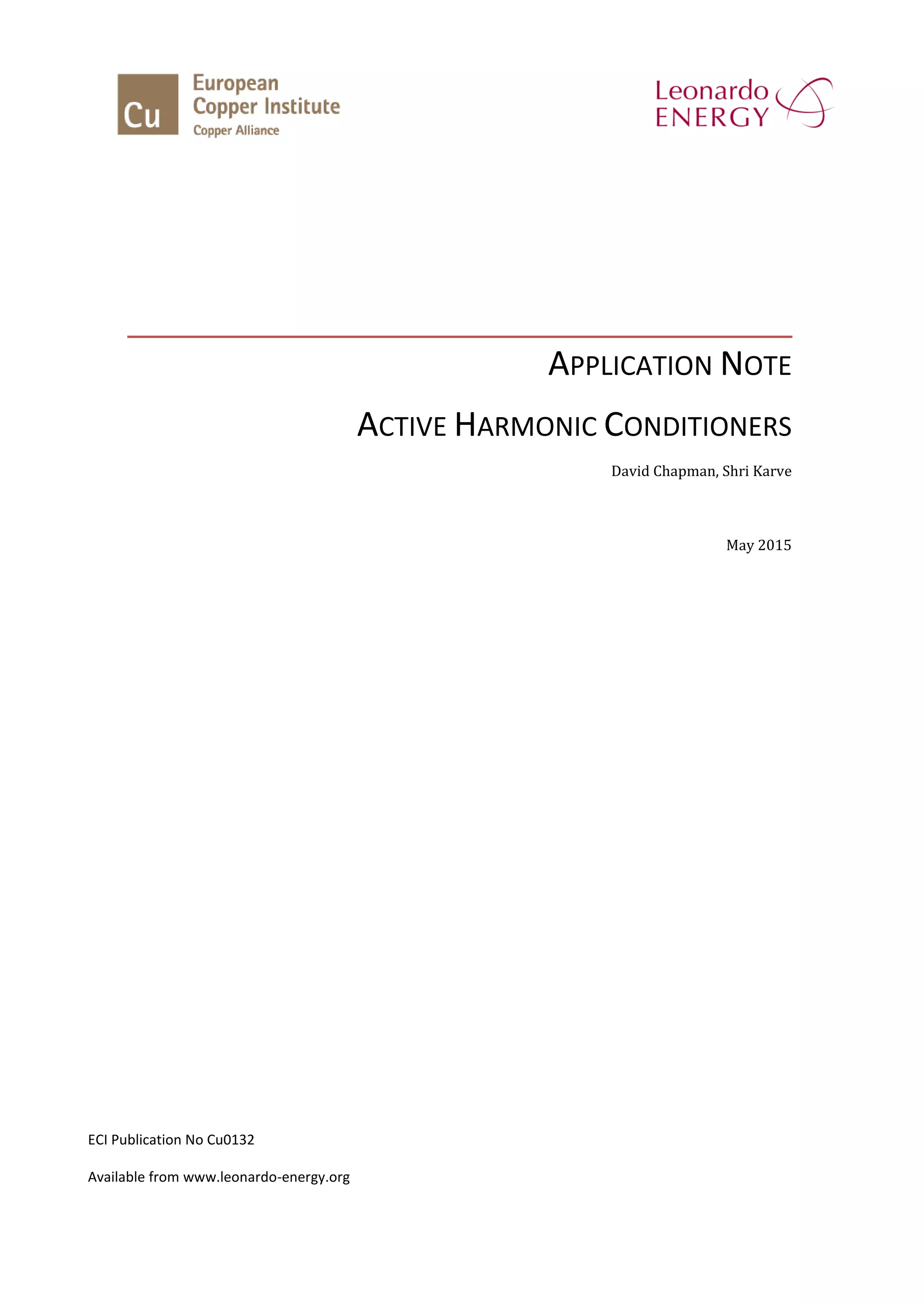 Active harmonic conditioners | PDF