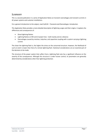 Transient overvoltages and currents: lightning surges | PDF