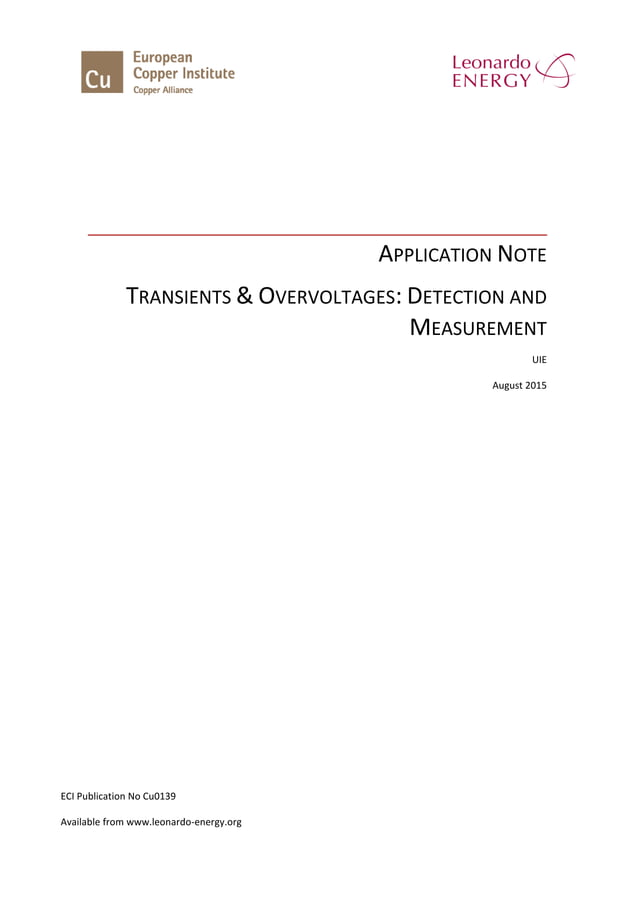 Transient overvoltages and currents: detection and measurement | PDF