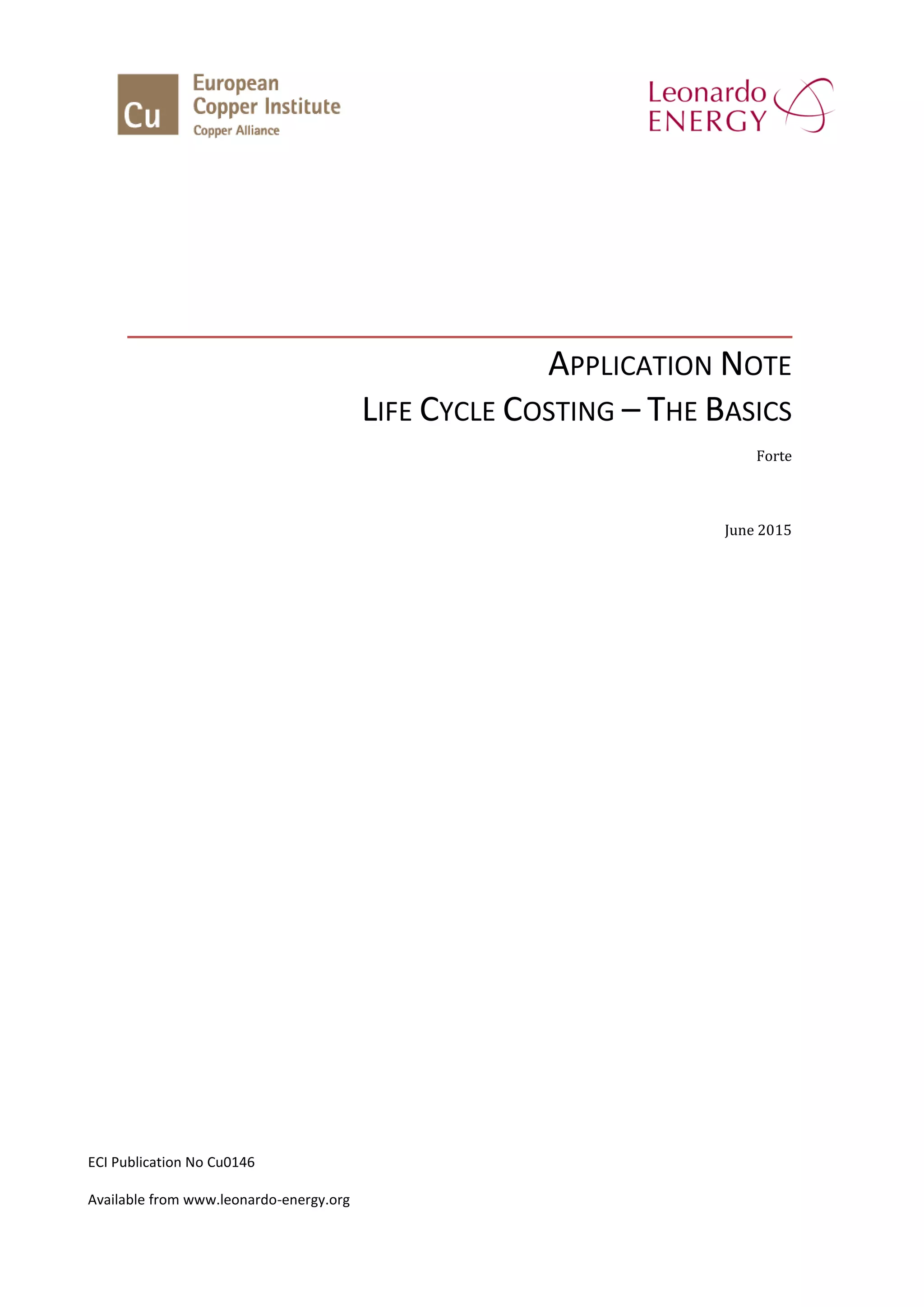 Life cycle costing - The basics | PDF