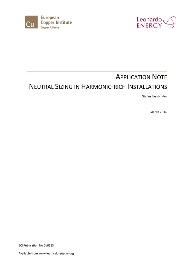 Neutral sizing in harmonic-rich installations | PDF | Physics | Science