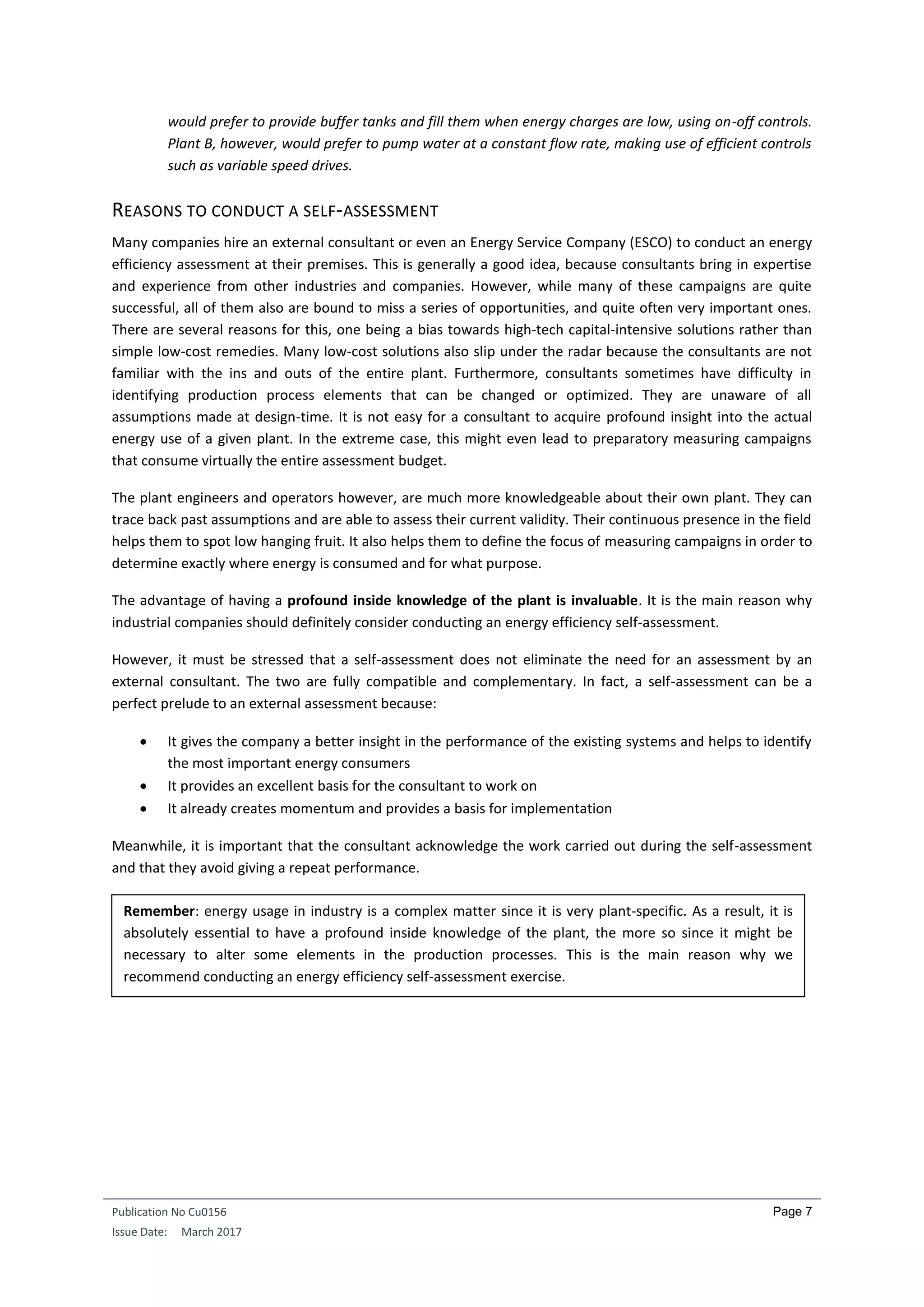 Energy efficiency self assessment in industry | PDF