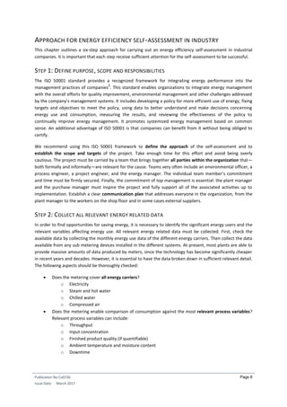 Energy efficiency self assessment in industry | PDF