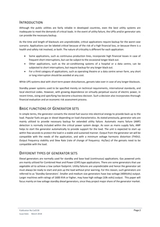Generator set design parameters | PDF | Green Vehicles | Auto Type