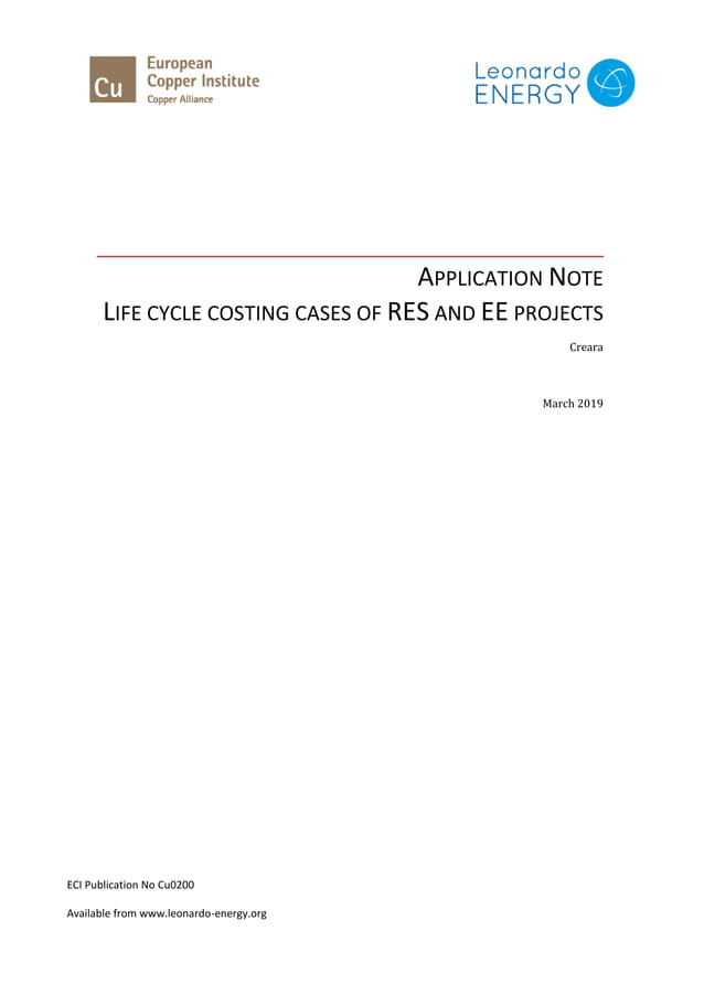 LIfe cycle costing case studies of RES and EE projects | PDF