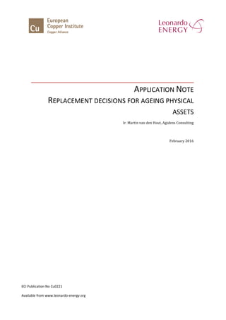 Replacement decisions for ageing physical assets | PDF